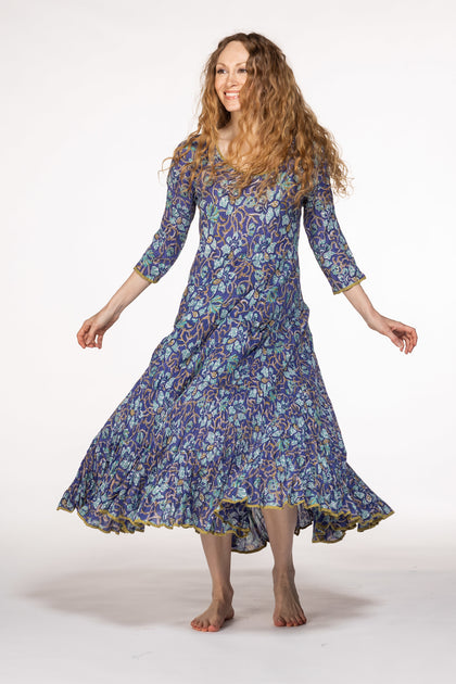 Ruby Sun Dress Hand Block Printed Pure Cotton SS2024 – Nila Rubia