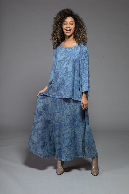 Sohar Top Hand Block Printed In Jersey Shibori Sakura – Nila Rubia