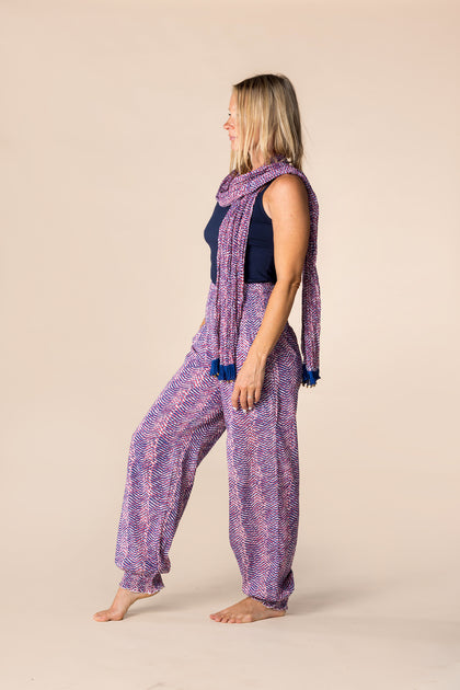 New Sahara Pants Hand-Block Printed in Pure Cotton SS2025 – Nila Rubia