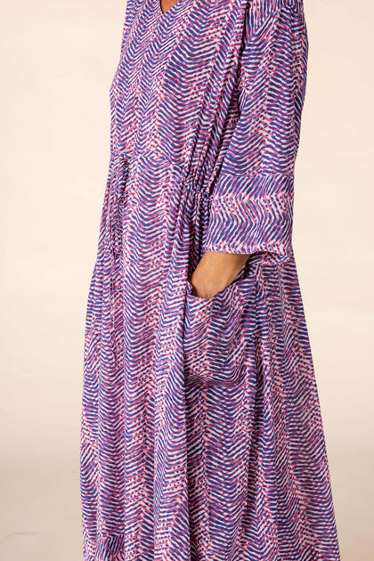 New Prem Pocket Dress Hand Block Printed in Pure Cotton SS2025 – Nila Rubia