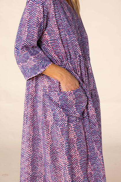 New Prem Pocket Dress Hand Block Printed in Pure Cotton SS2025 – Nila Rubia