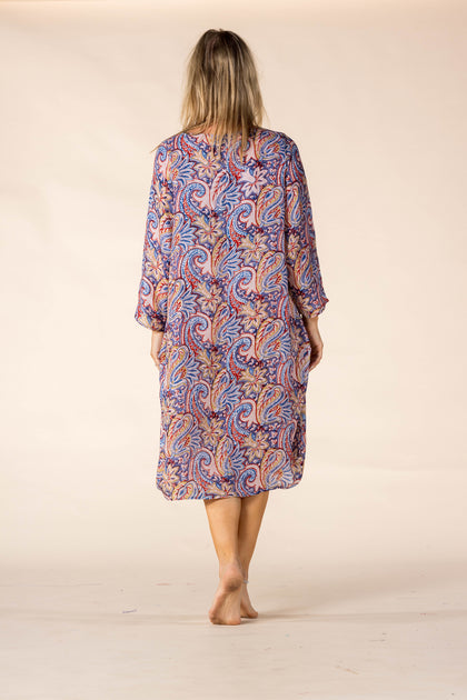 New Roshan Dress Hand Block Printed in Pure Cotton SS2025 – Nila Rubia