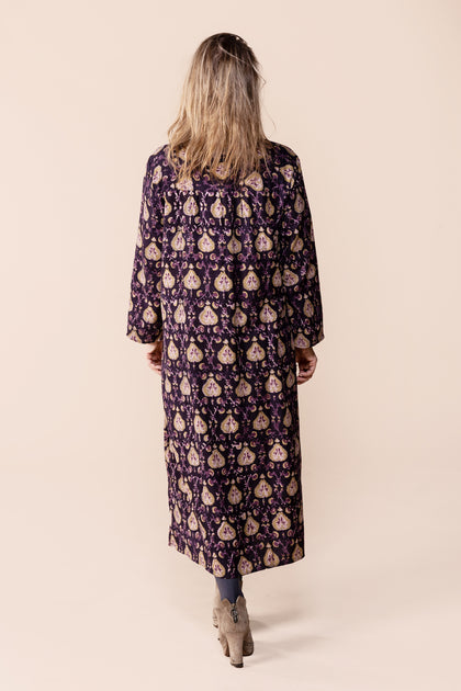 Millie Dress Hand Block Printed Tear Drop Vine Brushed Cotton – Nila Rubia