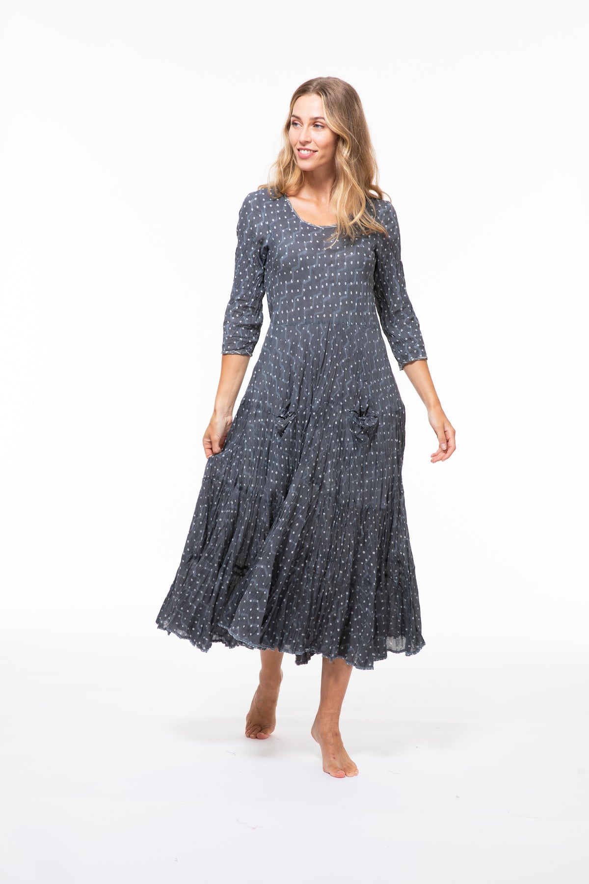 Rani Panel Dress Hand Block Printed in Pure Cotton – Nila Rubia